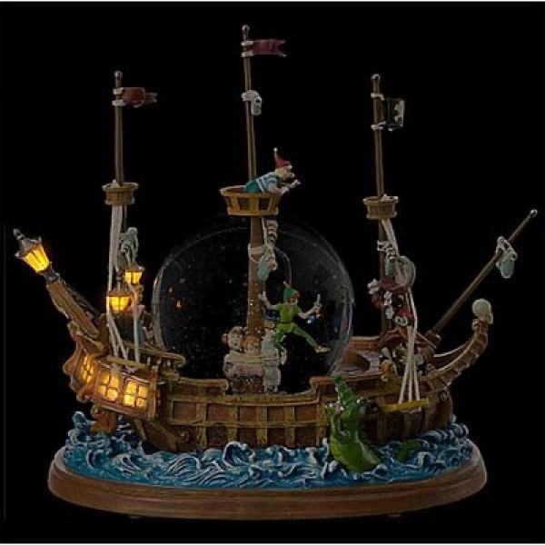Disney Peter Pan Pirate Ship Snow Globe